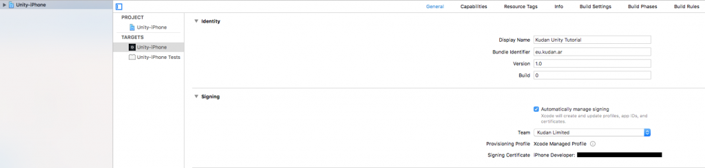 Unity Building The App for iOS – The Kudan Developer Hub